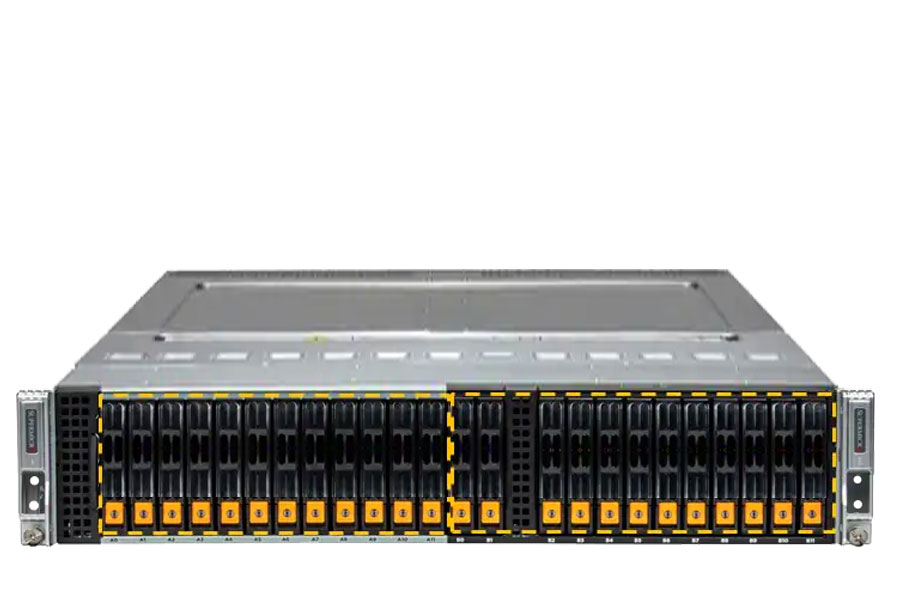 Supermicro 2U 2Nodes Dual Processor Rackmount Server - SYS-221BT-DNTR