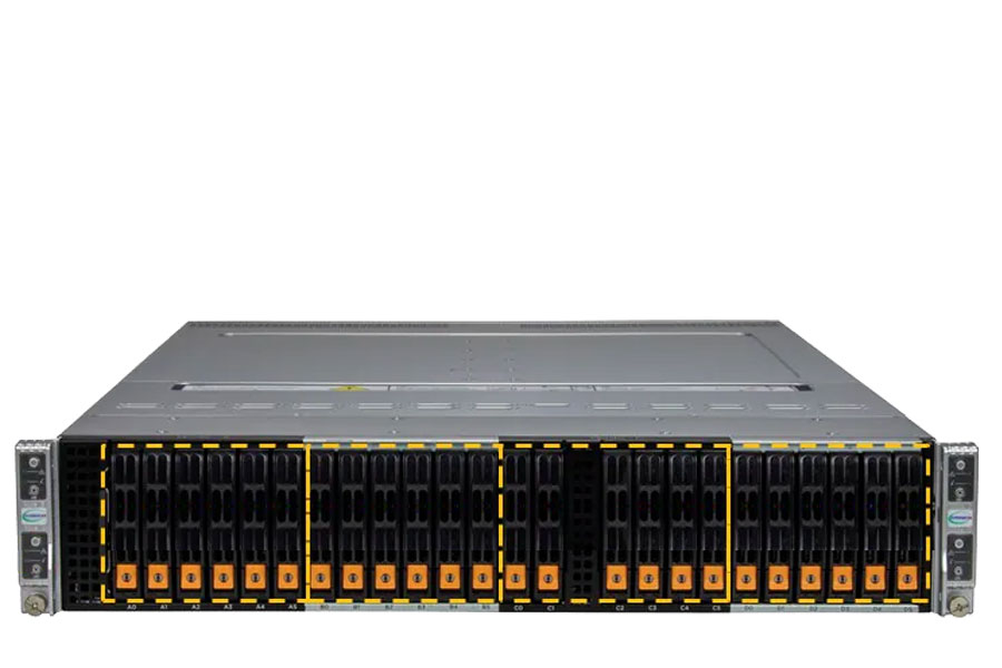 Supermicro 2U 4Nodes Dual Processor Rackmount Server - SYS-221BT-HNTR