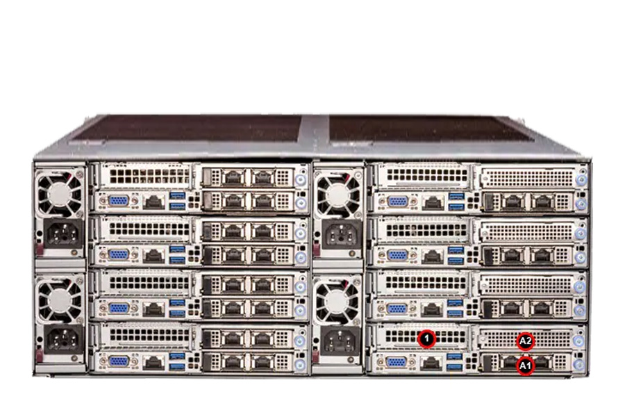 Supermicro 4U 8Nodes Single Processor FatTwin Rackmount Server - SYS-F511E2-RT